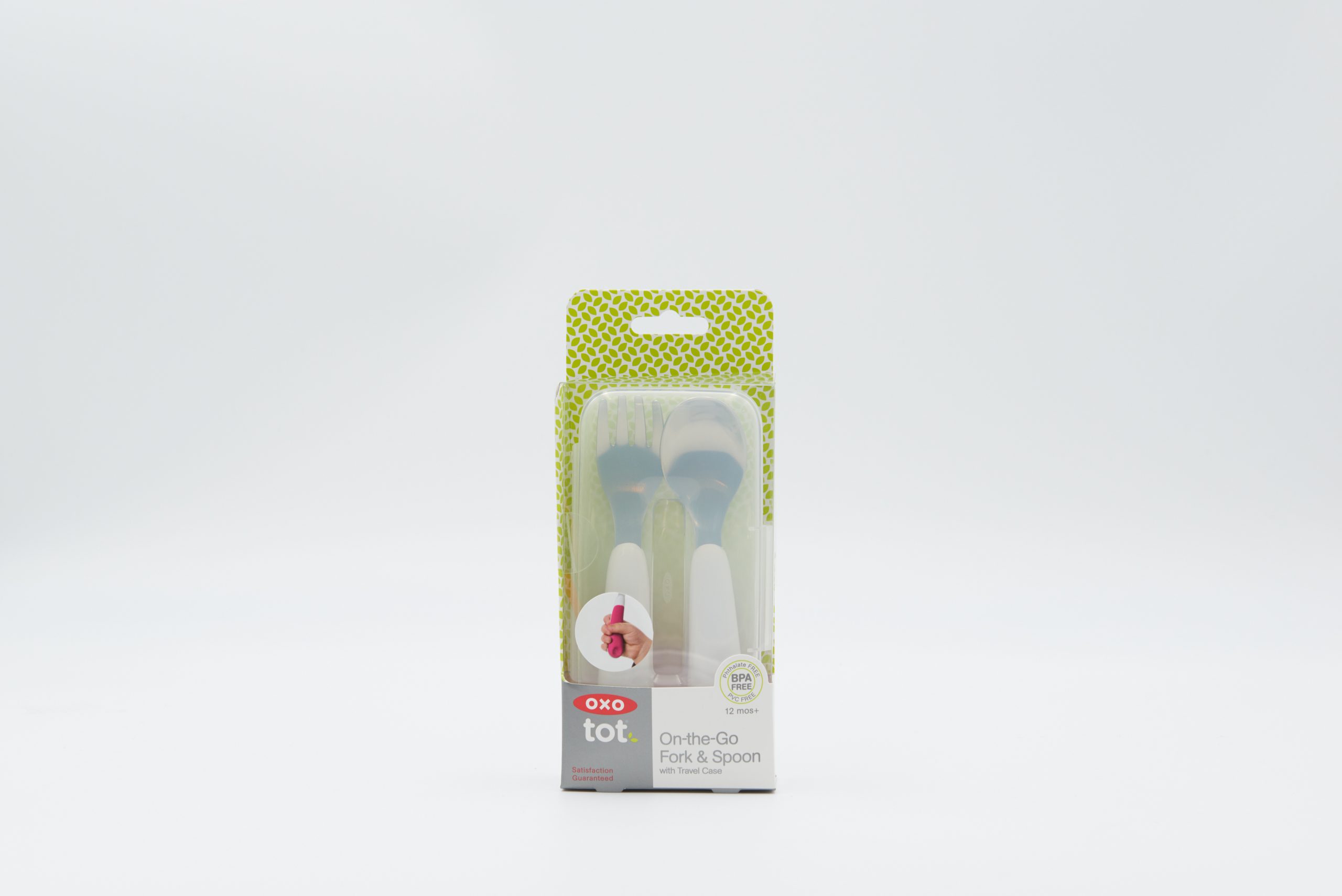 OXO TOT ON-THE-GO FORK AND SPOON SET - PINK - Bubbleeboo