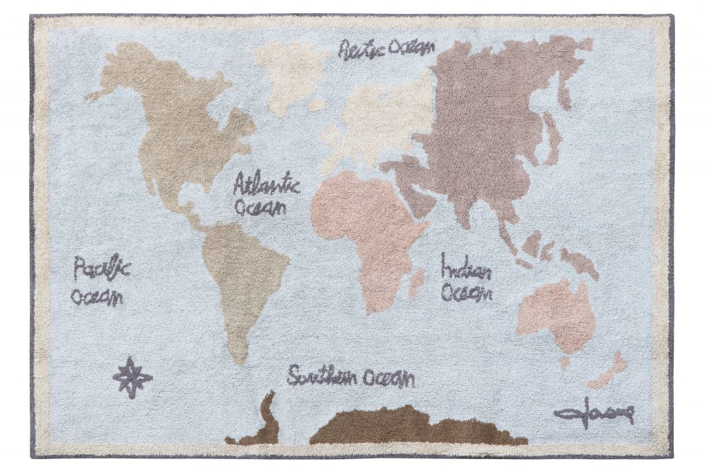 Washable Rug Vintage Map - Bubbleeboo
