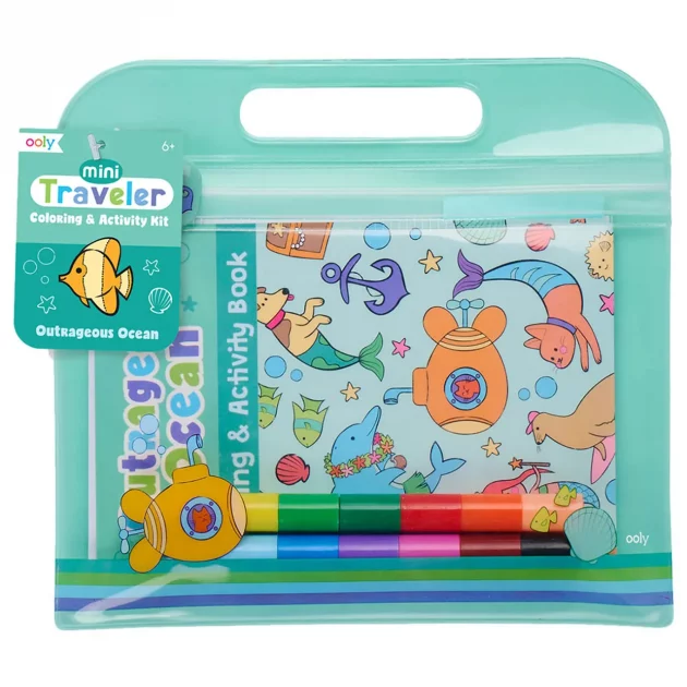 Ooly Mini Traveler Coloring & Activity Kit - Outrageous Ocean - Bubbleeboo