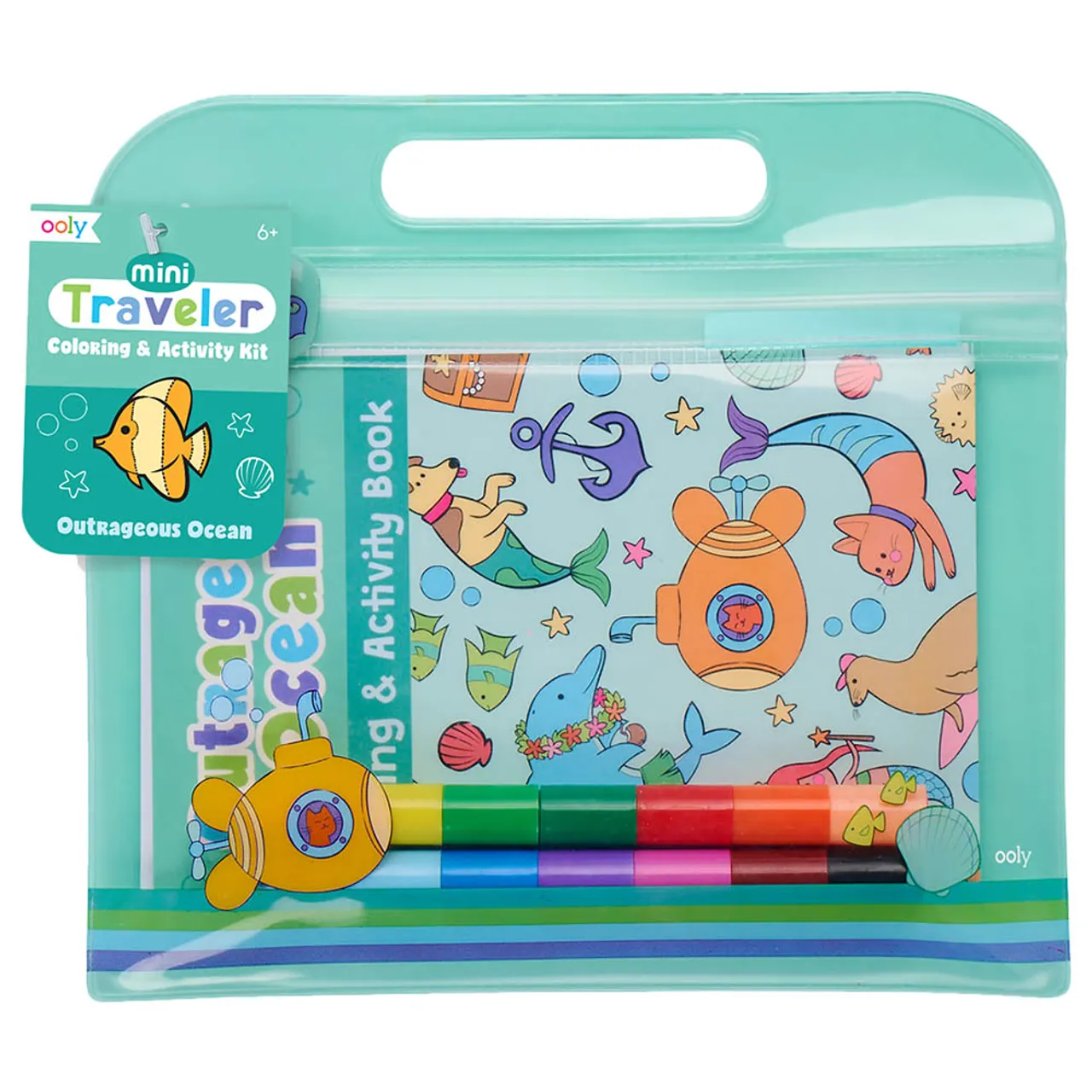 Ooly Mini Traveler Coloring & Activity Kit - Outrageous Ocean - Bubbleeboo