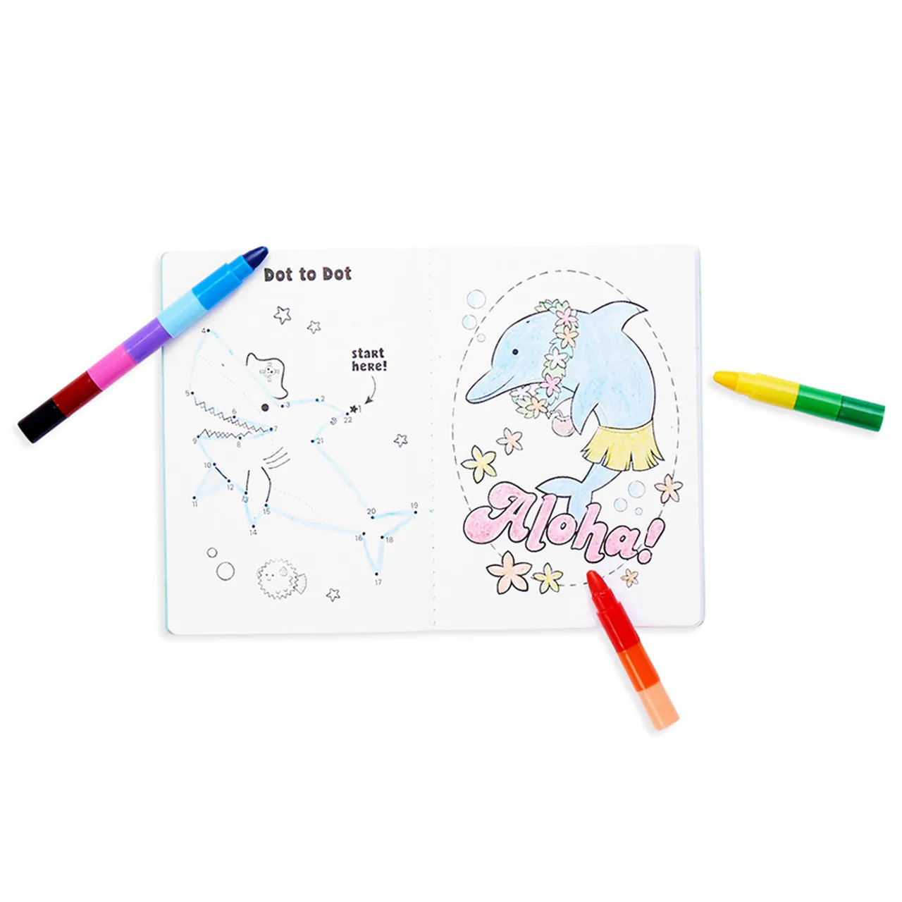 Ooly Mini Traveler Coloring & Activity Kit - Outrageous Ocean - Bubbleeboo