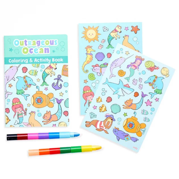 Ooly Mini Traveler Coloring & Activity Kit - Outrageous Ocean - Bubbleeboo