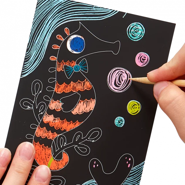 Mini Scratch & Scribble Art Kit: Friendly Fish - Bubbleeboo