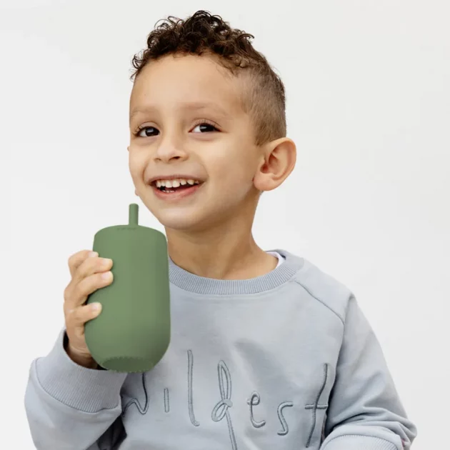 Happy Cup + Straw System - Olive - Bubbleeboo