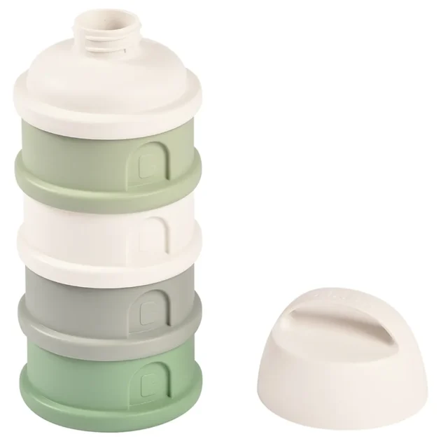 Beaba - 4 Compartments Formula Milk Container - White/Green - Bubbleeboo