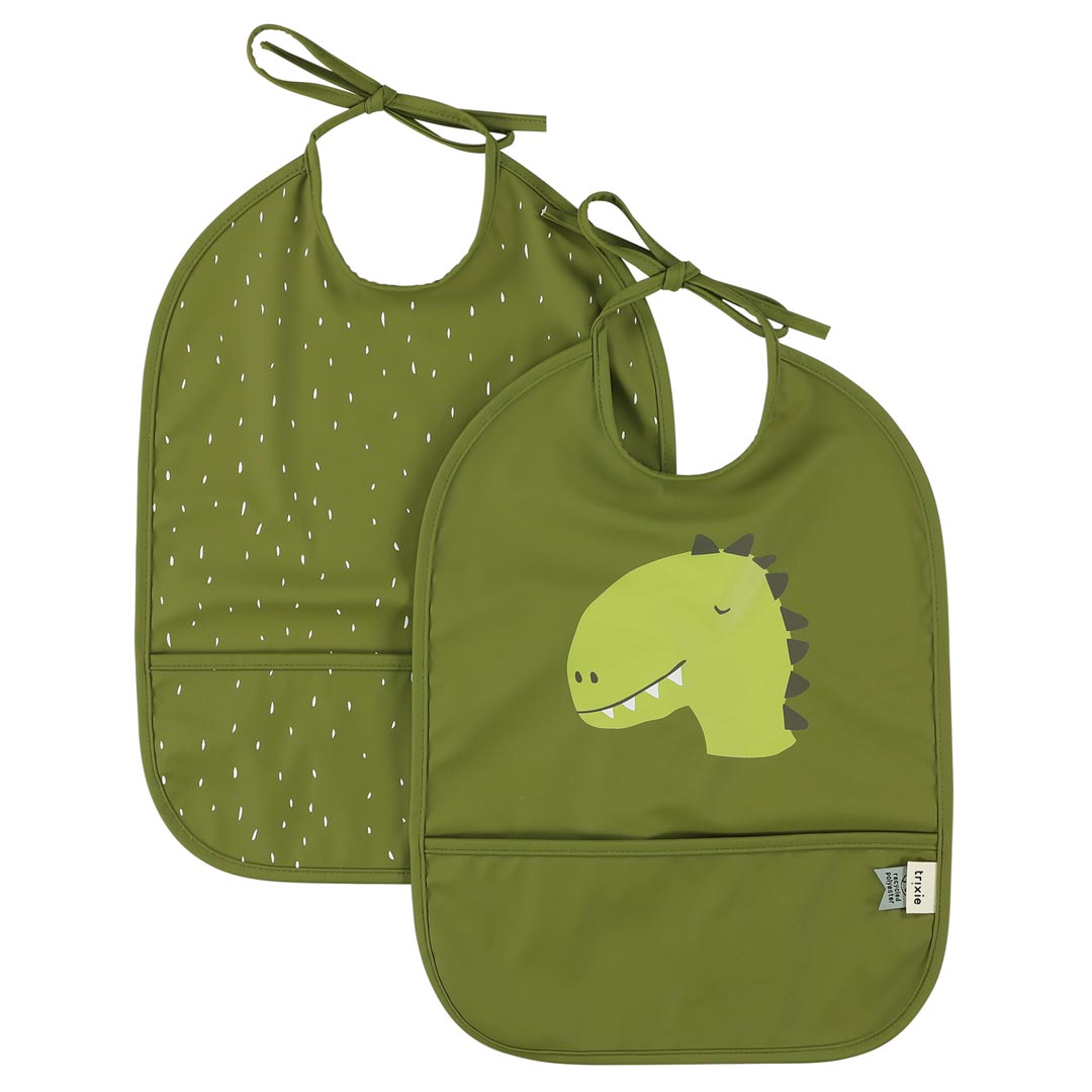 Waterproof Bib 2-Pack - Mr. Dino - Bubbleeboo